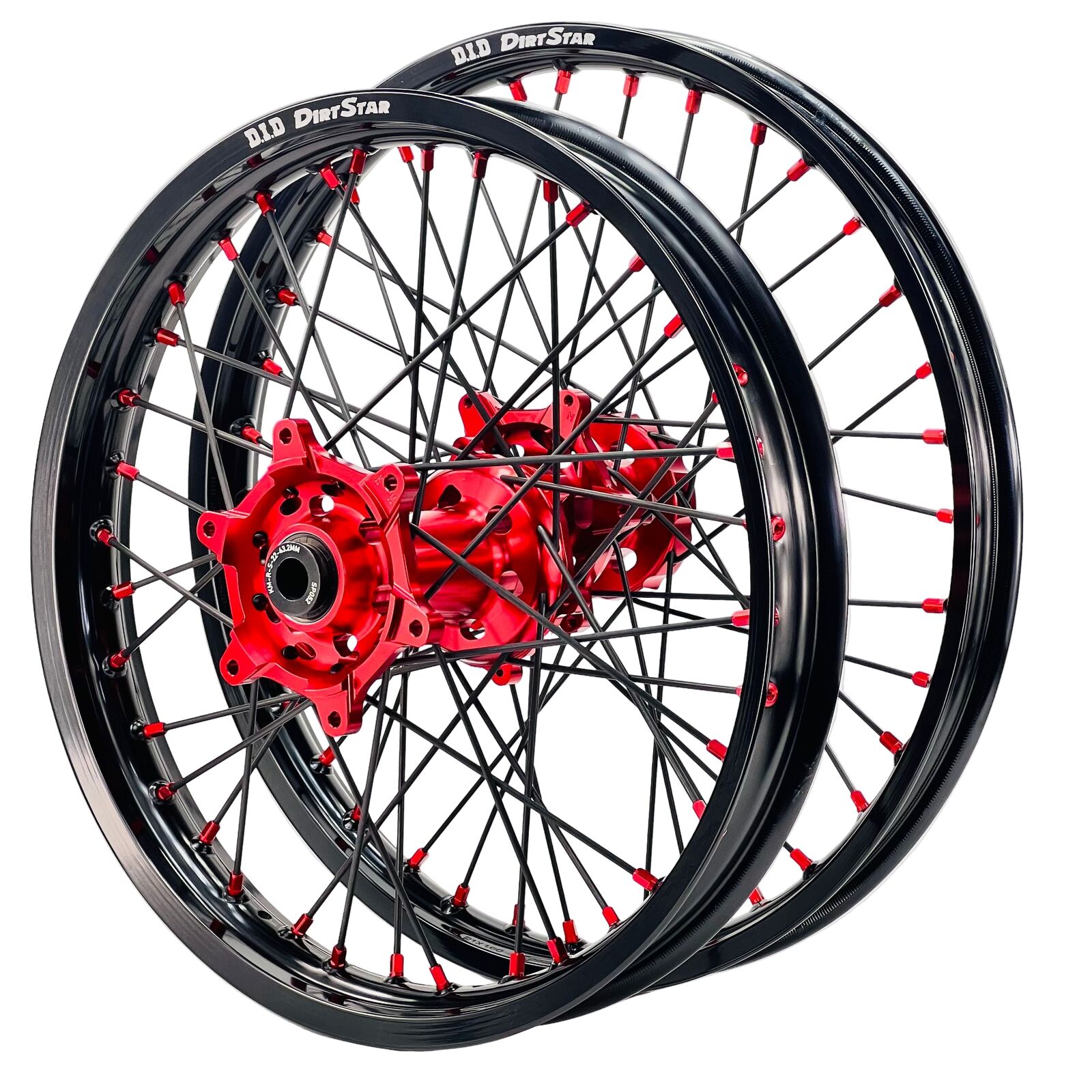 KTM 450 EXC-F 2003-2026 Axiom/DID Wheelset 21/18 Black Rims Red Hubs ...