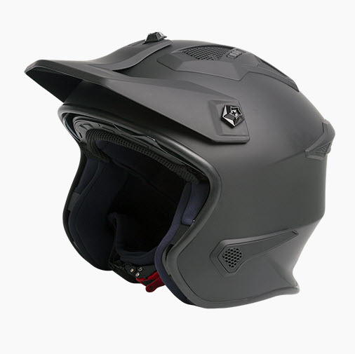 RXT WARRIOR MATT BLACK ROAD CRUISER MOTORCYCLE HELMET