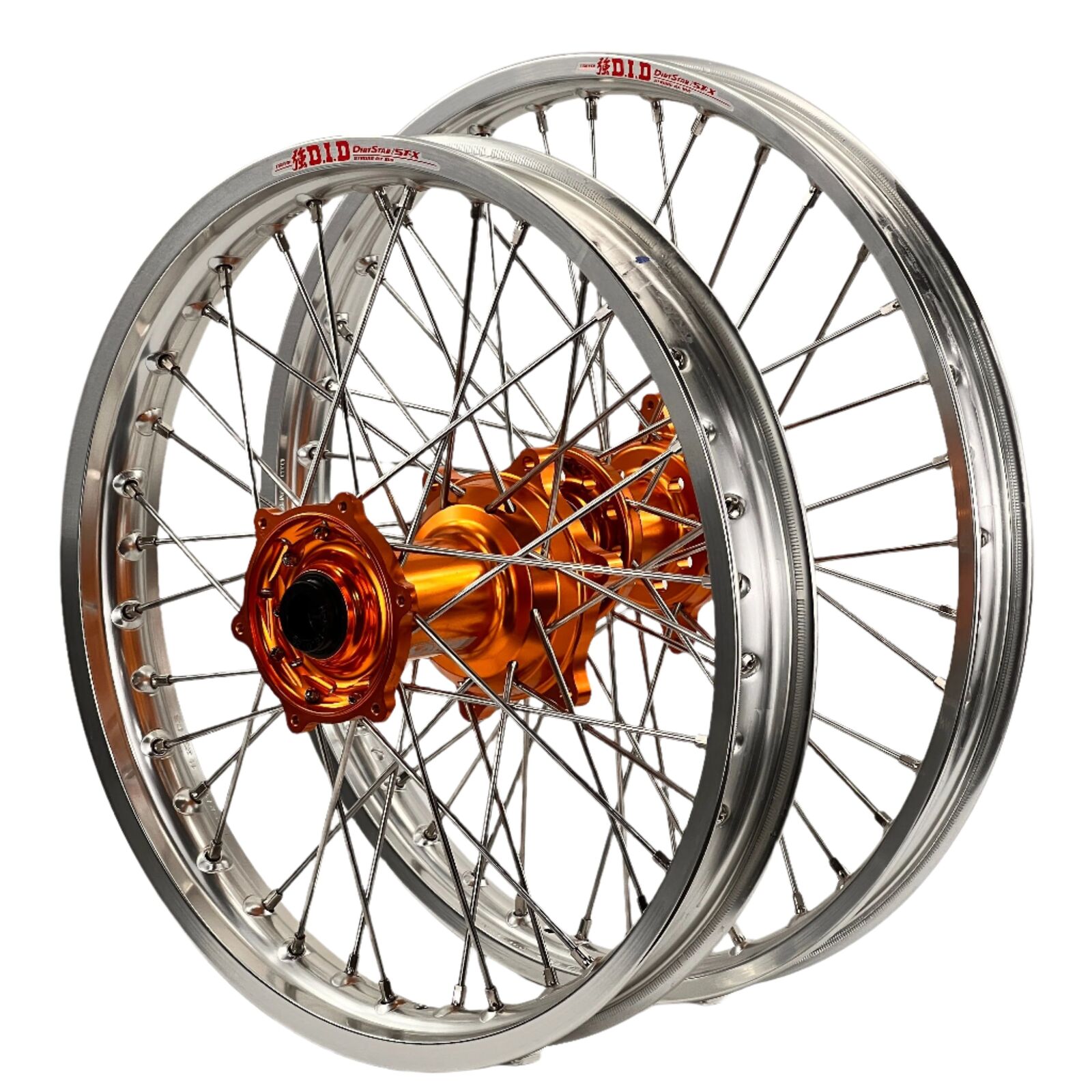 Gas Gas MC 350 F 2024-2025 Envy / DID Wheelset 21/19 Silver Rims Orange ...