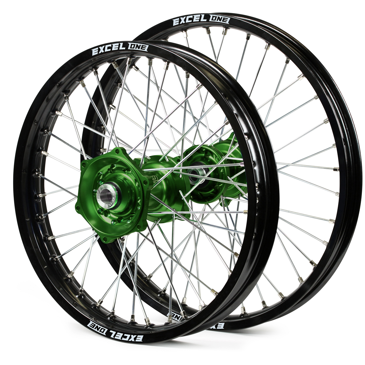 Kawasaki KX250 2006-2008 Wheel Set Black Excel Rims Green Talon Pro ...