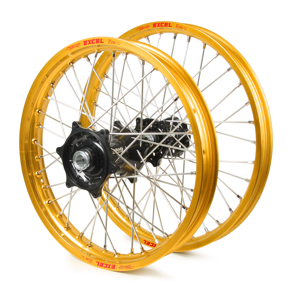 Honda CR125R 2002-2007 Wheel Set Gold Excel SNR MX Rims Black Talon ...