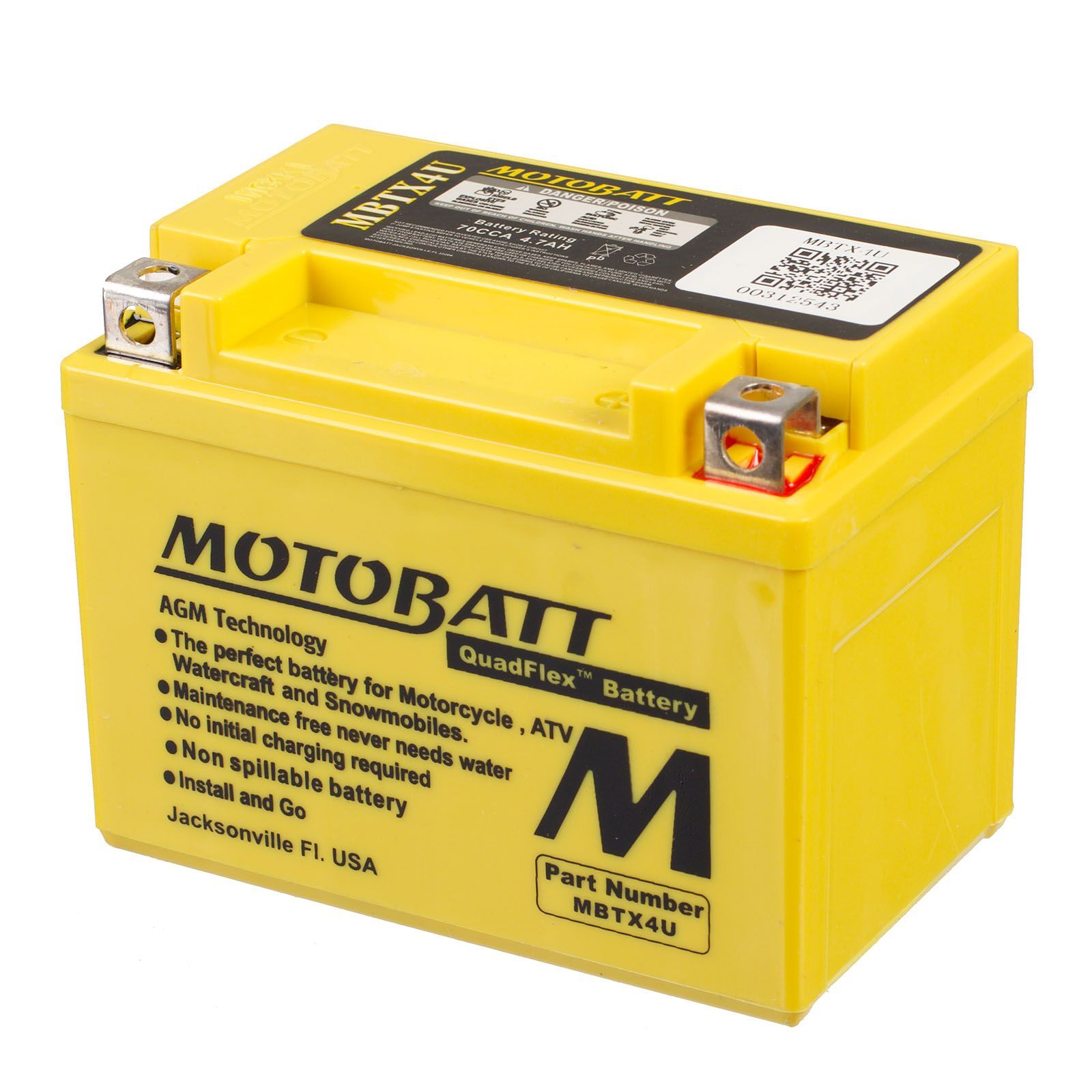 Yamaha YZF-R15 V3.0 2021 Motobatt Quadflex 12V Battery High Performance